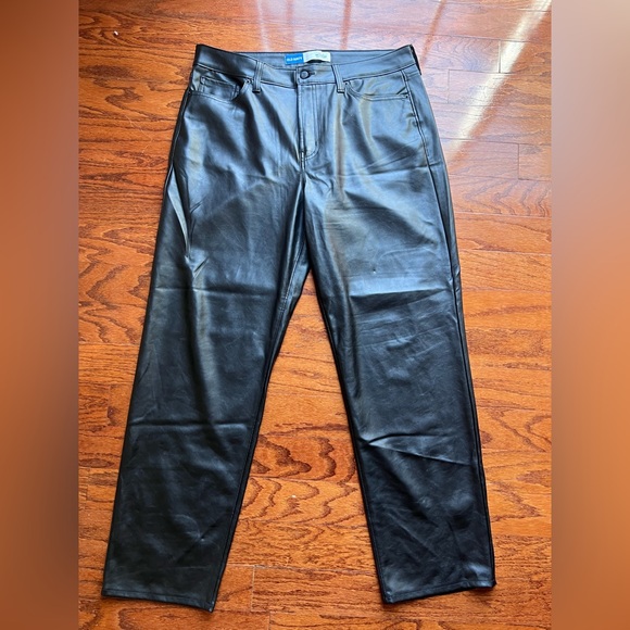 Old Navy | Pants & Jumpsuits | Old Navy Black Faux Leather Highrise Og ...
